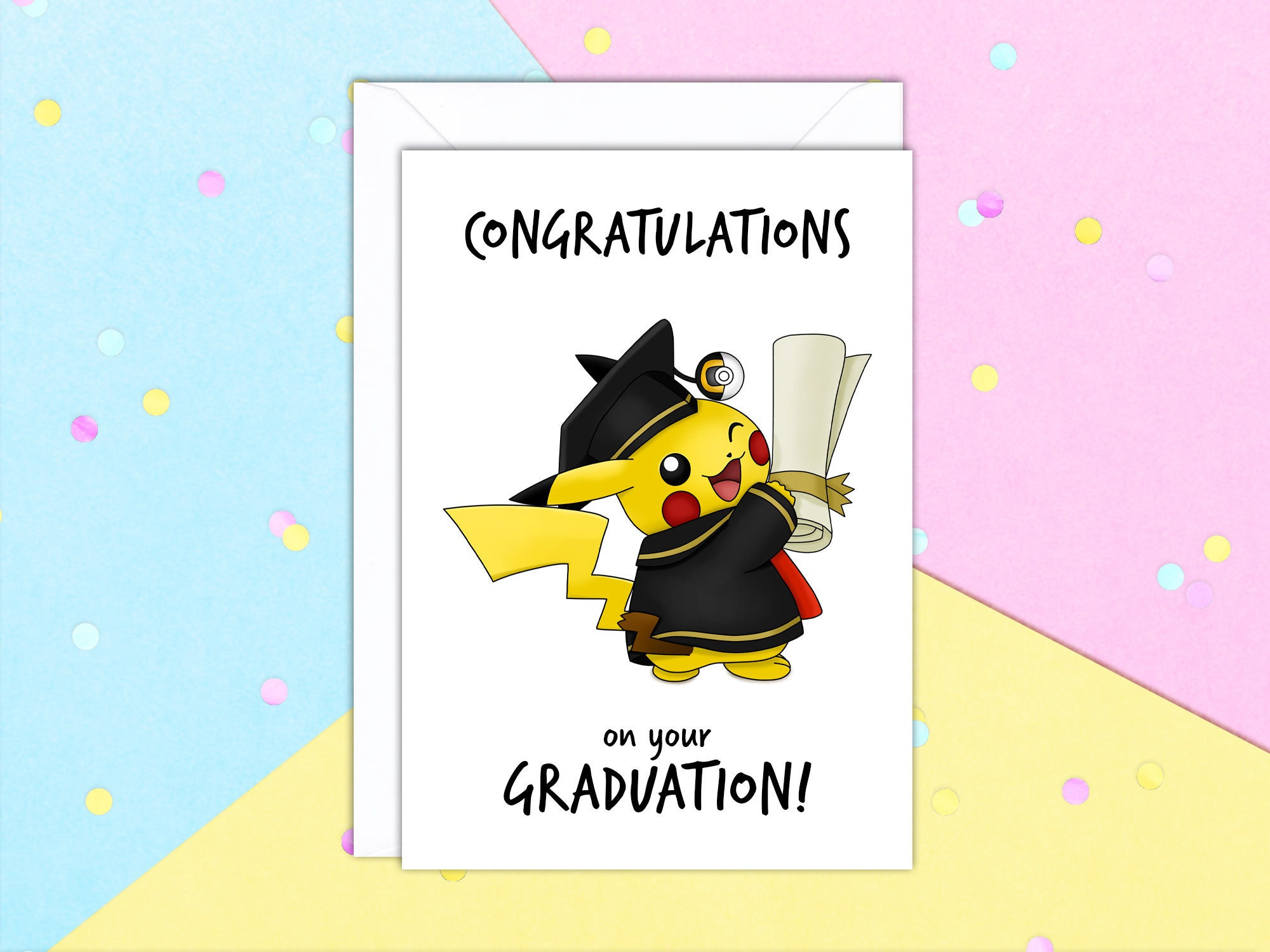 Pikachu Felicitaciones por su graduación A5 Tarjeta de - Etsy España
