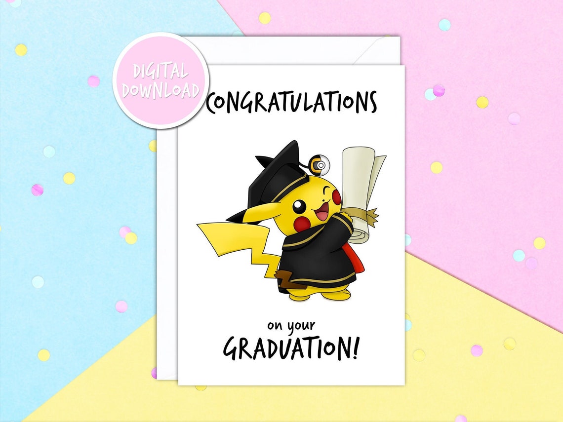 Congratulations on Your Graduation Pikachu DIGITAL DOWNLOAD - Etsy