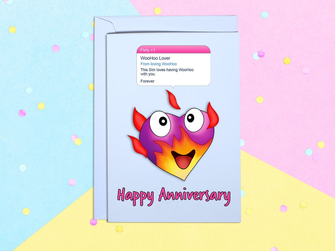 Sims 4 Whoohoo A5 Anniversary/birthday Greeting Card With White ...