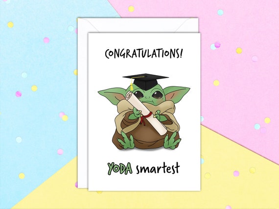 Congratulations Yoda Smartest A5 Graduation Greeting Card With - Etsy