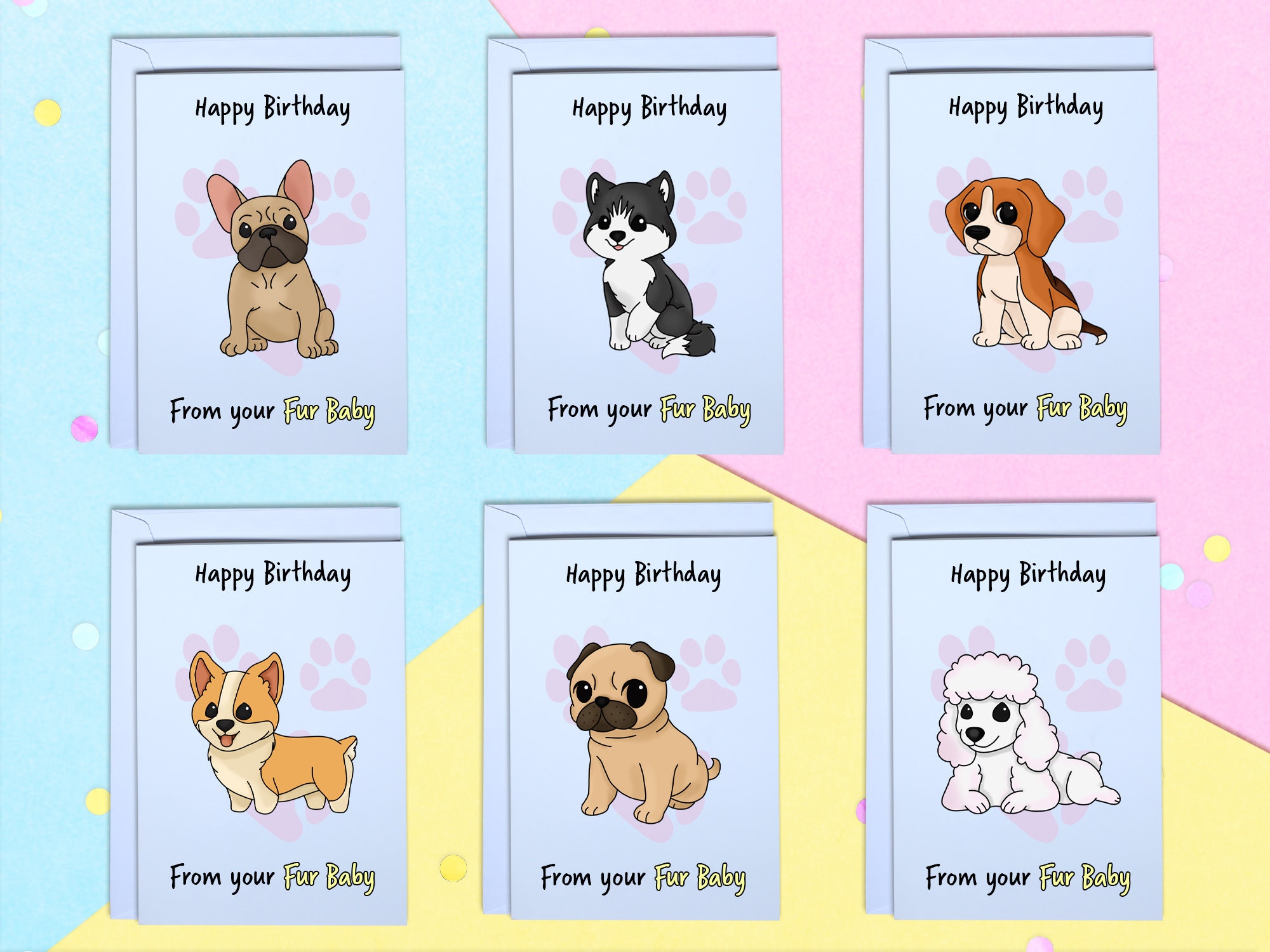 Fur Baby A5 Happy Birthday Greeting Card With White Envelope - Etsy UK