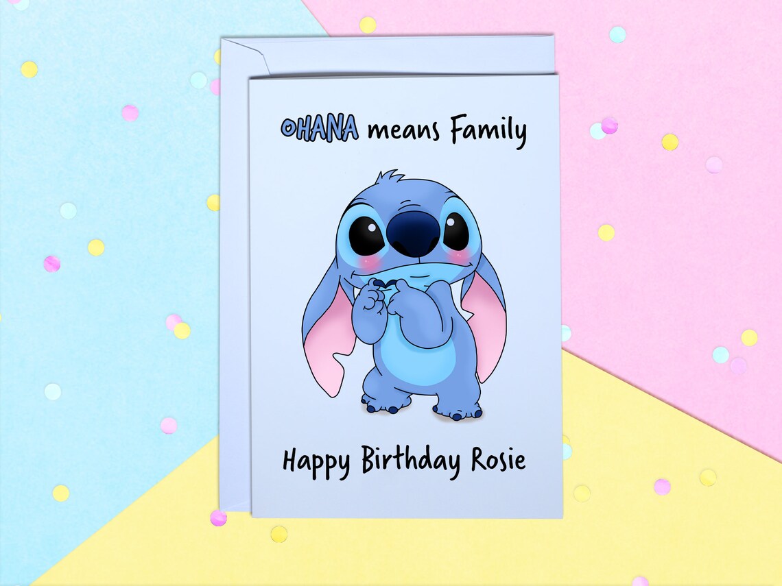Custom Ohana Means Family Anniversary/birthday Greeting card | Etsy