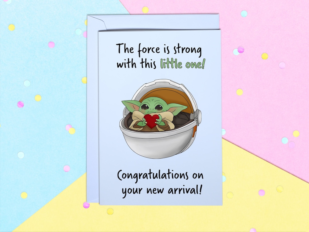 Baby Yoda Congratulations on Your New Arrival Baby A5 Greeting Card ...