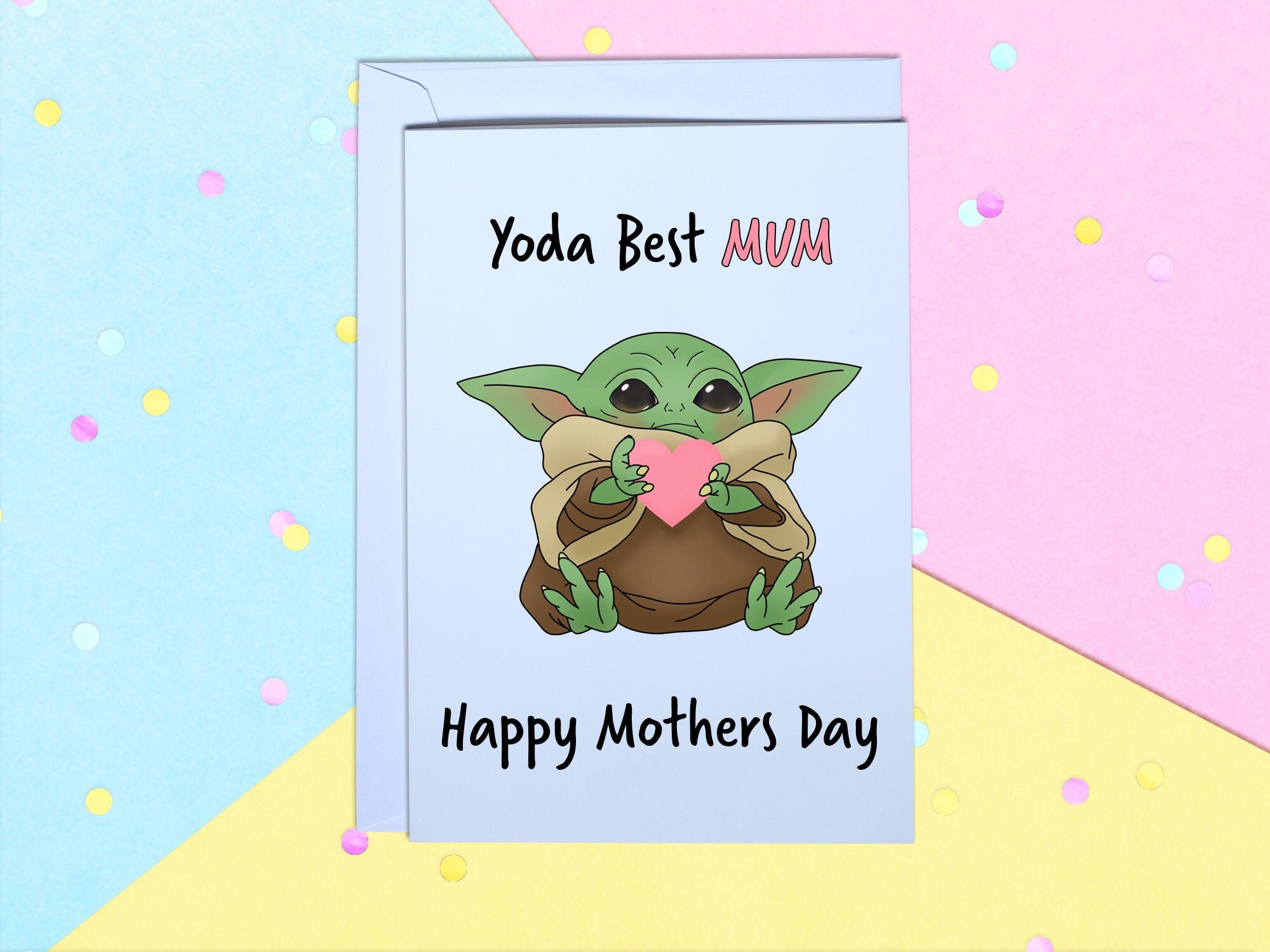 Yoda Best Mum A5 Mothers Day Greeting Card With White Envelope - Etsy