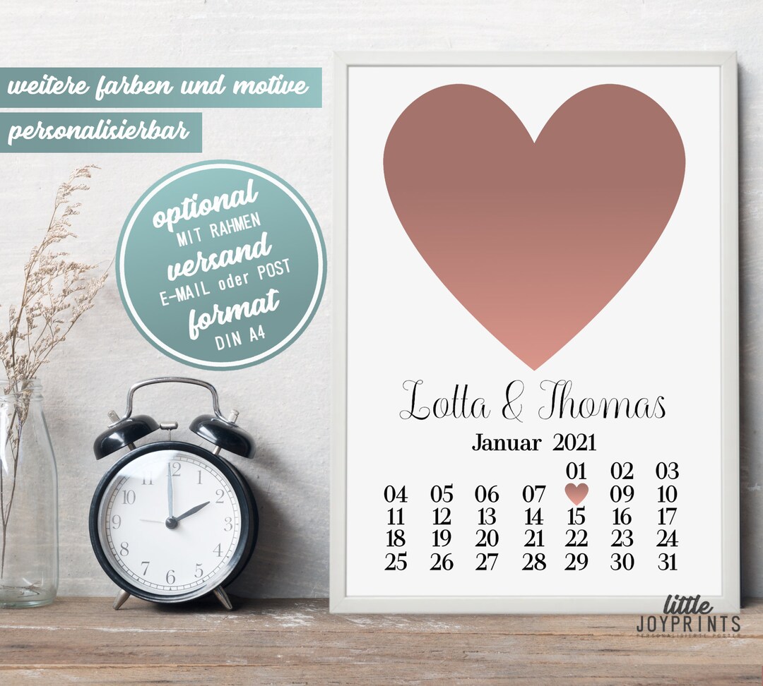 Love Poster as a Personalized Gift for Wedding Engagement or ...