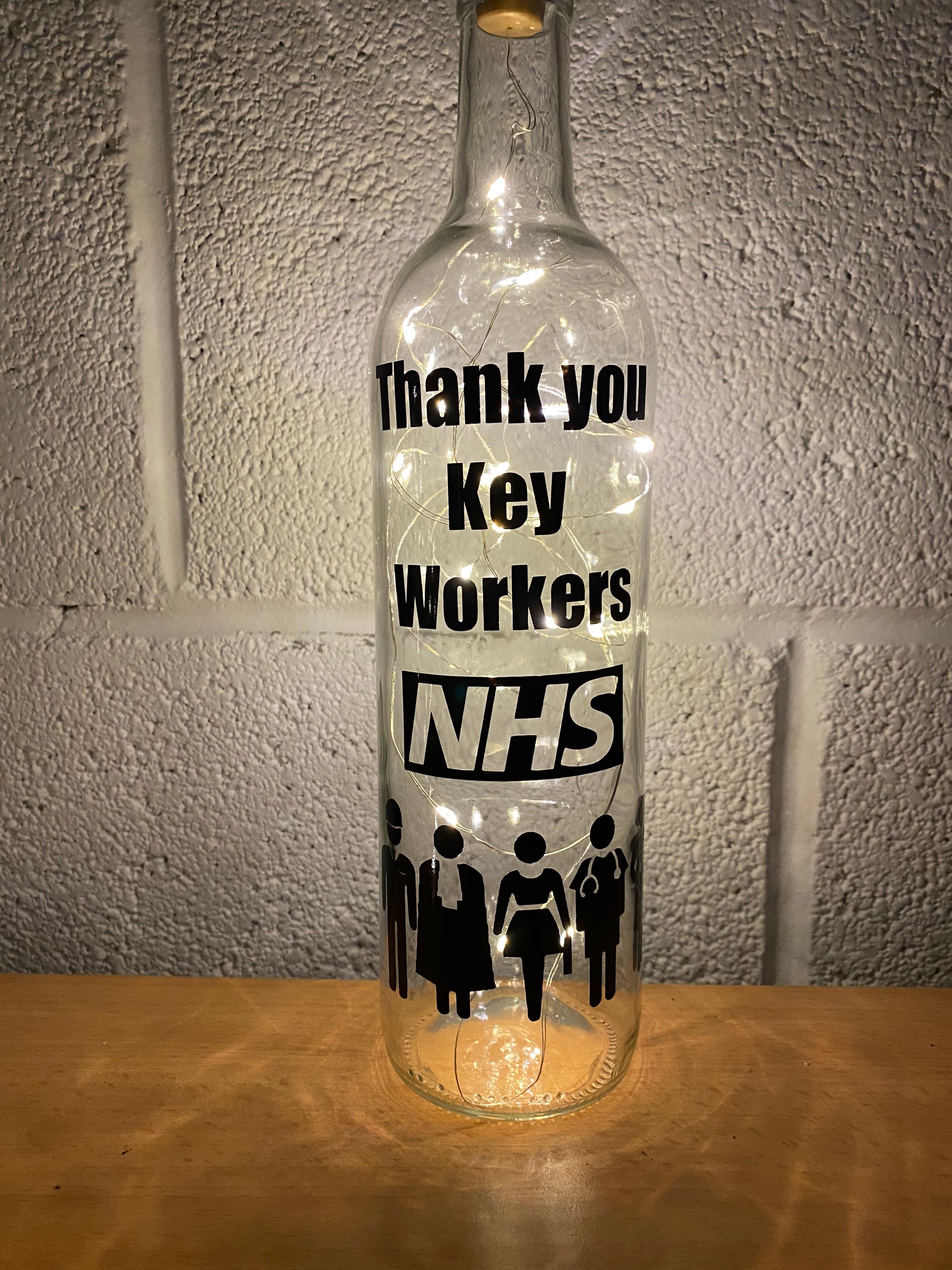 NHS Key Workers Thank You Light up Bottle Gift Unique Nurse - Etsy