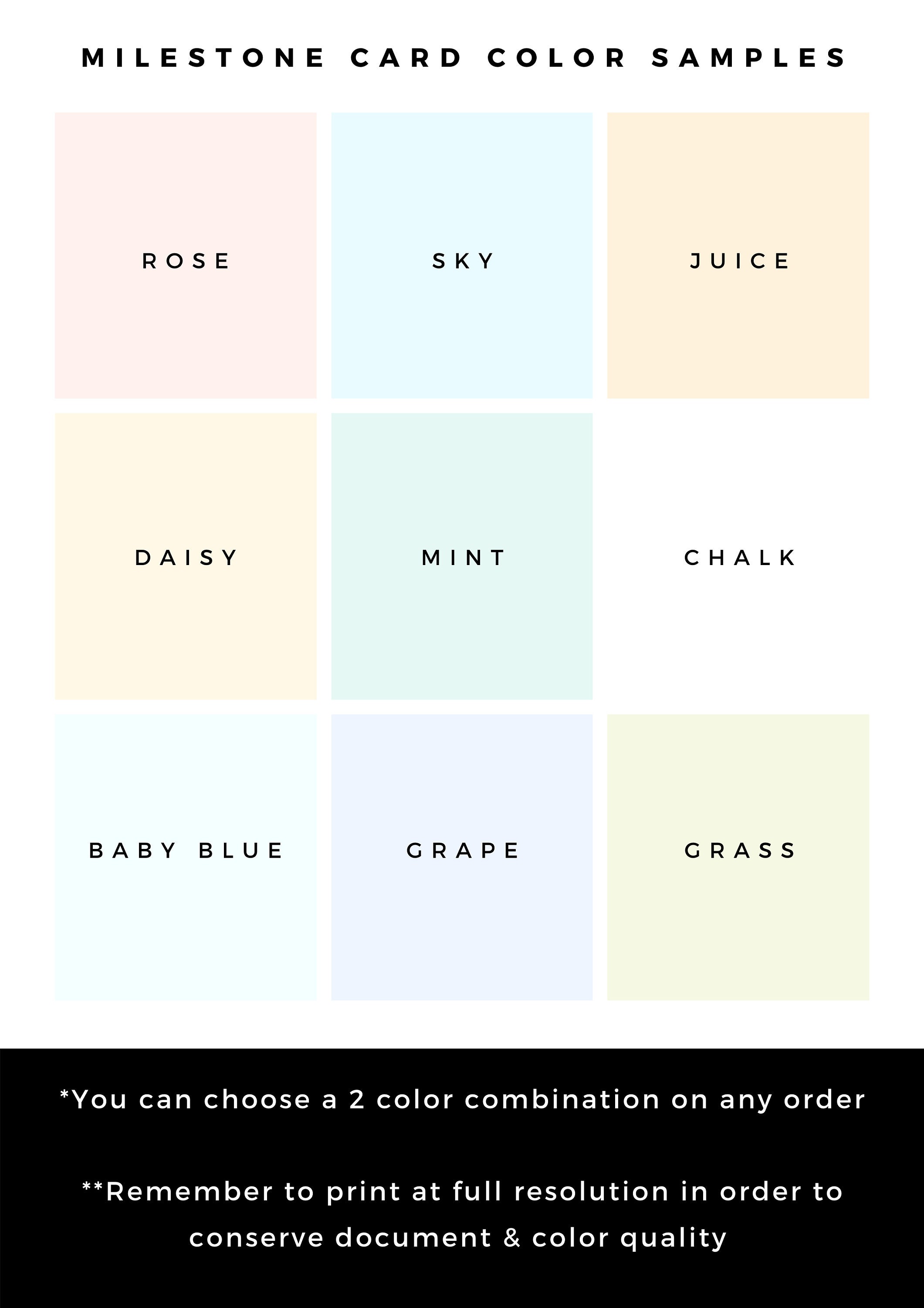 Baby Milestone Cards in Printable High Quality, Baby Shower Gift, Baby ...