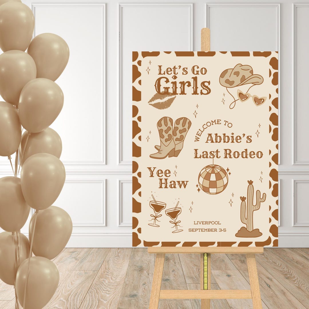 Last Rodeo Hen Party Welcome Sign Template Last Rodeo Bachelorette ...