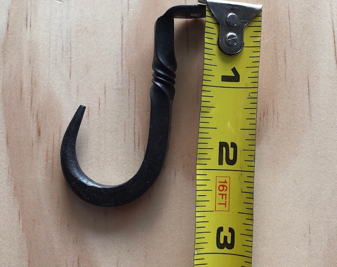 Hand Forged J Hooks, Handmade Small Under Counter Hooks, Rustic ...
