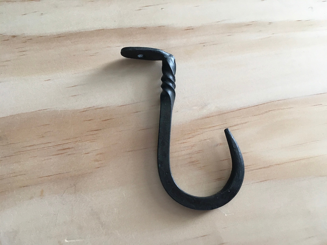 Hand Forged Large Under Counter Hook, Blacksmith Coffee Cup Hook ...
