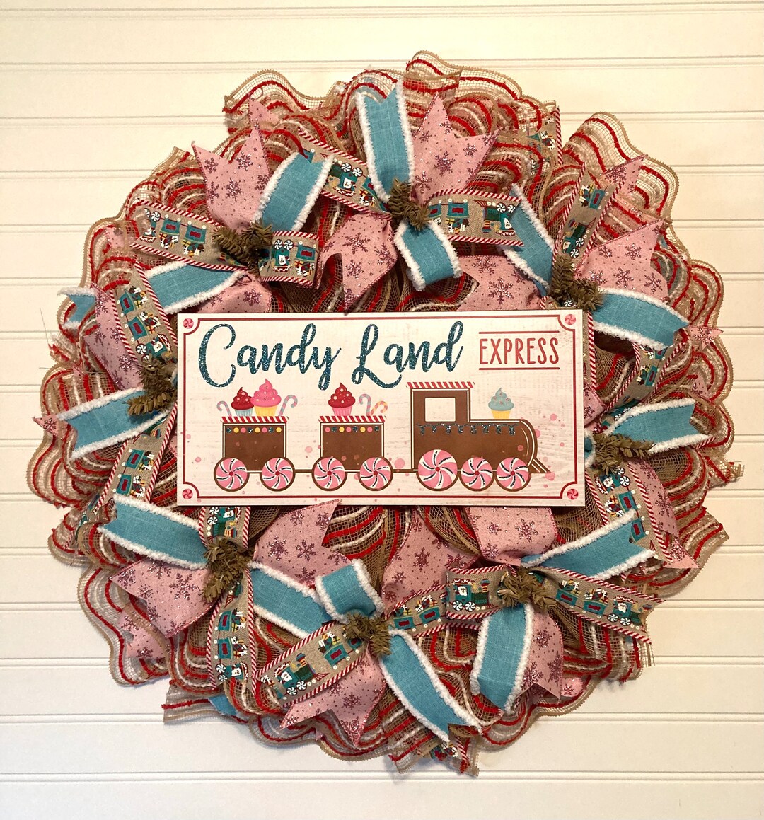 Candyland Express Christmas Wreath - Etsy