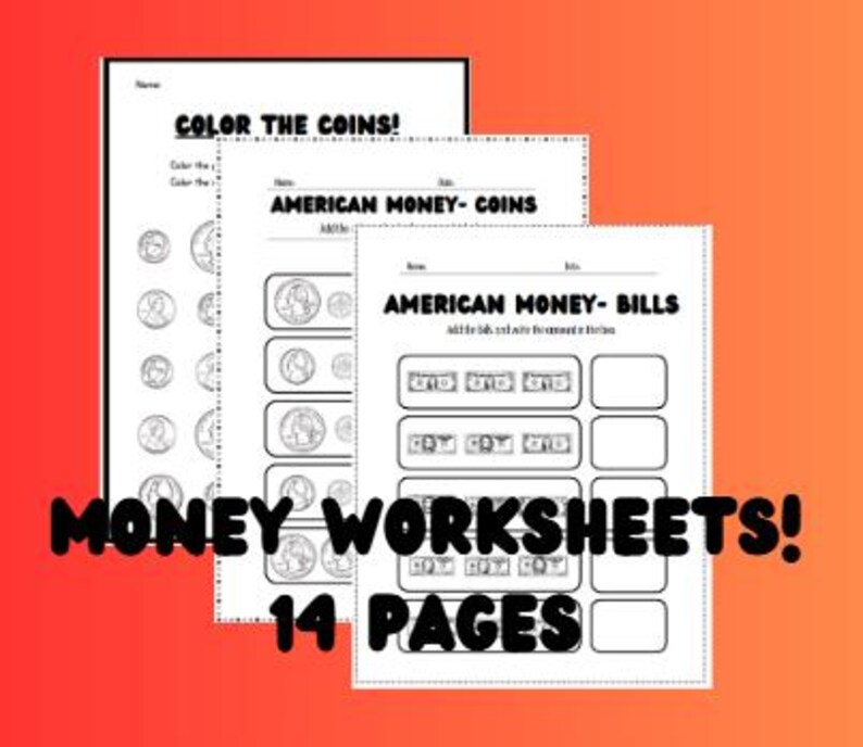 Printable Money Worksheet for Kids – Learn Coins & Bills | K–2 Math ...