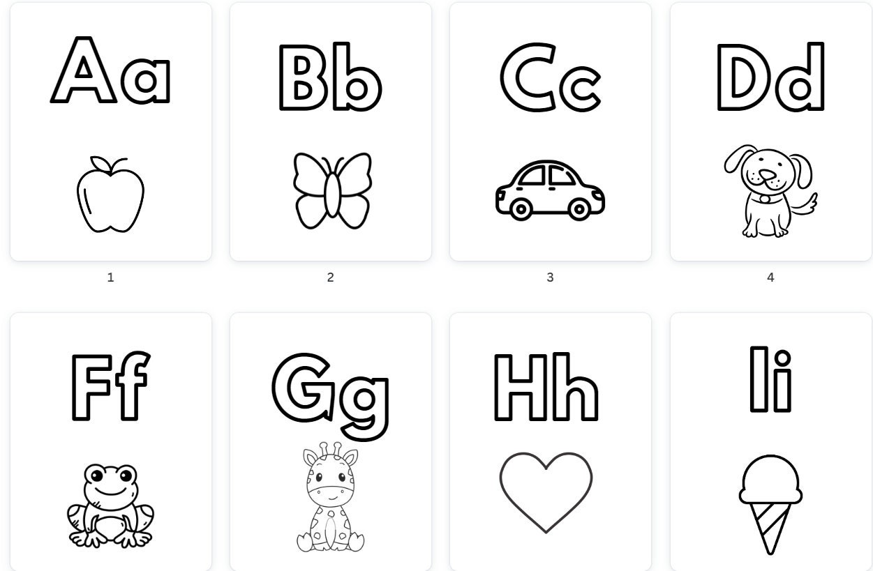 Printable Coloring Pages: Letters Print at Home Preschool, Kindergarten ...