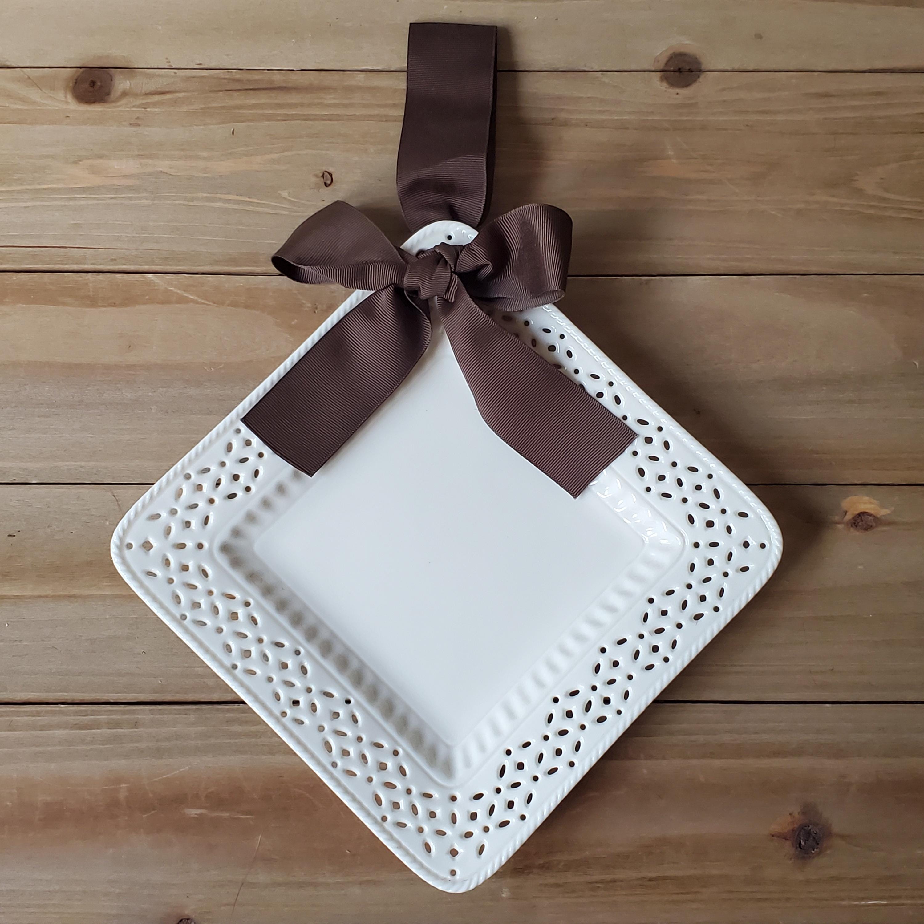 Vintage Reticulated Plate | Farmhouse Wall Decor | 8” Square - Etsy