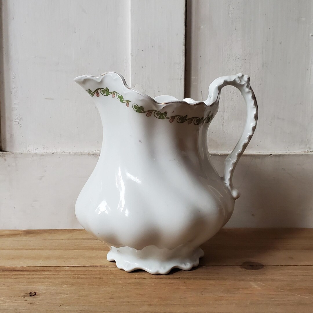 Antique 1913 Johnson Bros Ironstone Pitcher | Crimson & Clover JB618 - Etsy