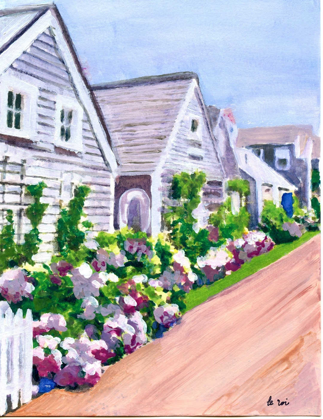 Nantucket Painting, Nantucket Gift, Purple and Pink Painting, Nantucket ...