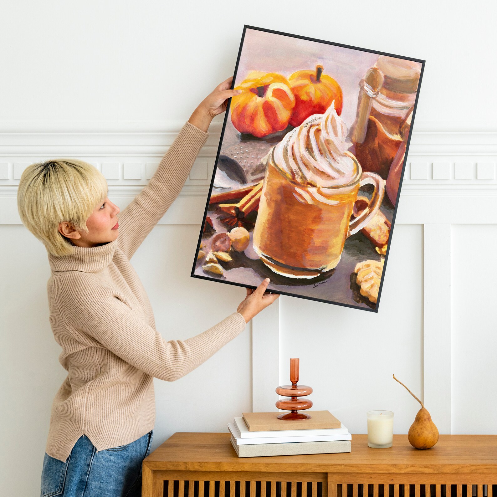 Pumpkin Spice Latte, Pumpkin Art Print, Fall Season Print, Starbucks ...