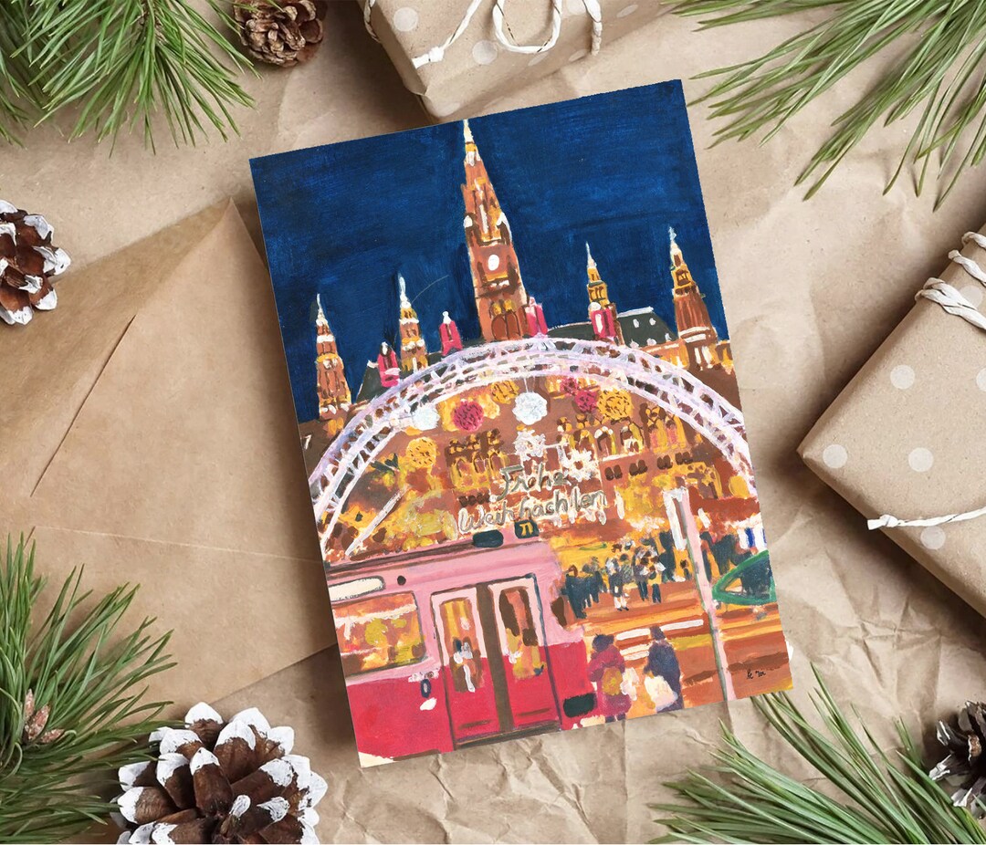 Christmas Card With Envelopes, Vienna Austria Christmas Market, Wien ...