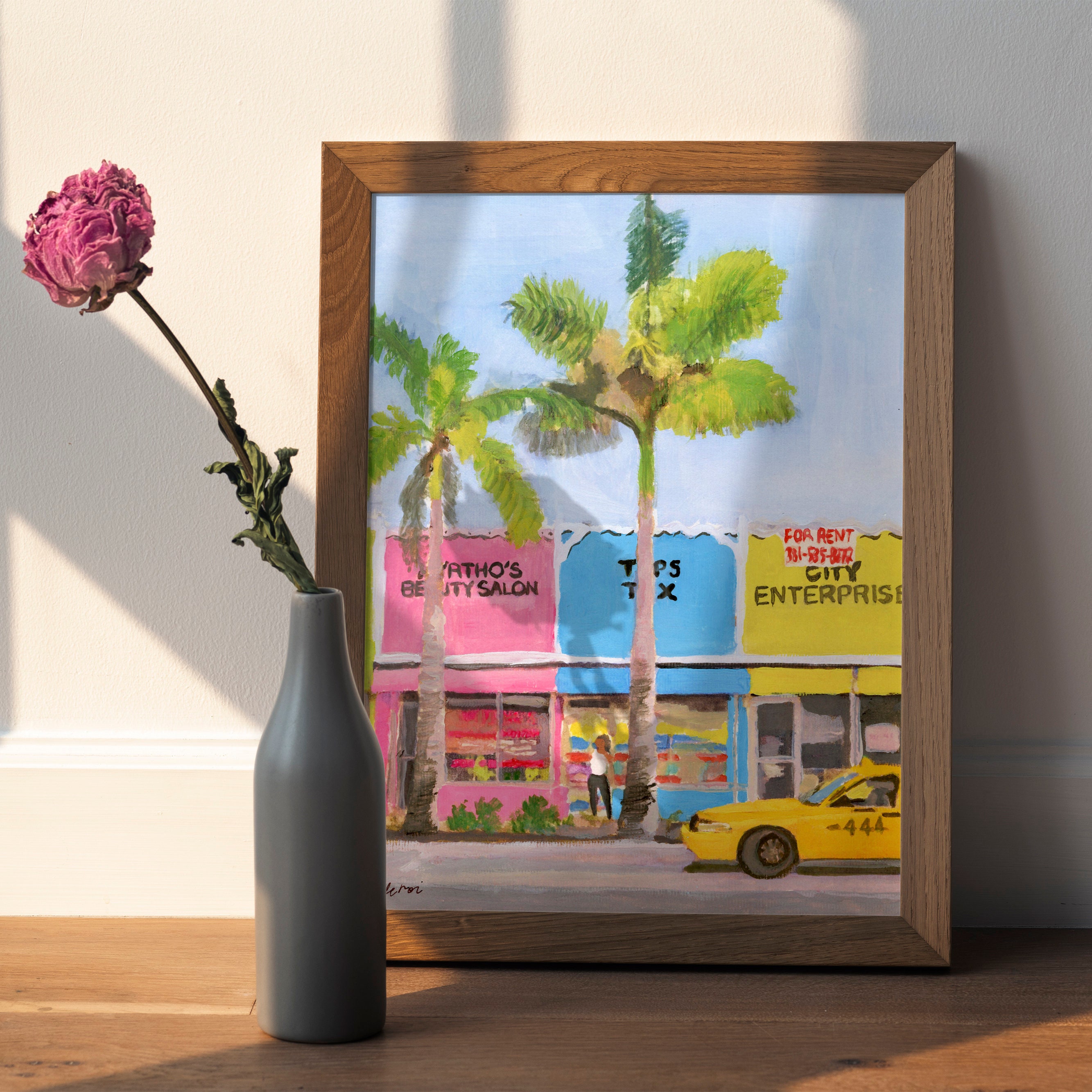 Miami Retro Print Retro Art Print Miami Beach Painting - Etsy