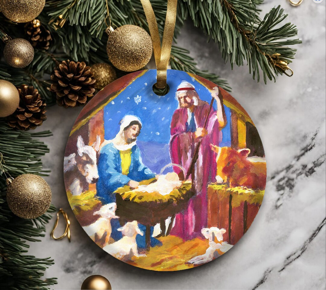 Nativity Christmas Ornament Jesus, Mary, Joseph, Tree Trimming, Holiday ...