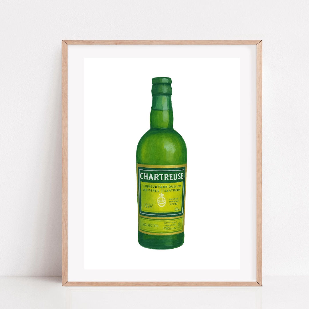 Chartreuse Bottle Art Print, Vintage French Liqueur Poster - Etsy
