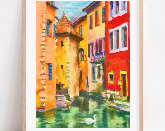 Annecy Old Town, Annecy Art Print, French Alps Print, Country Decor ...