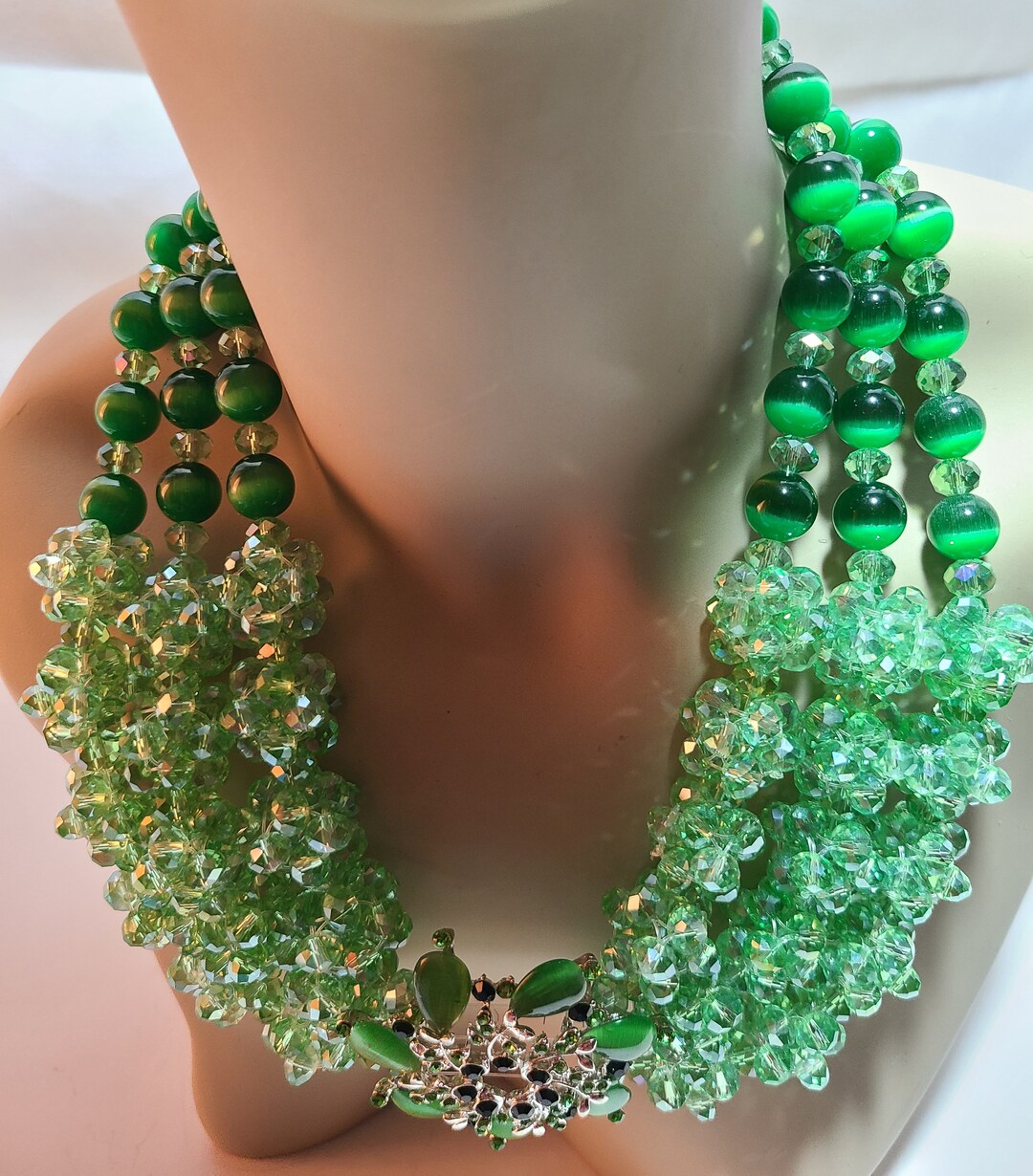 Green Beaded Necklace Set Bridal Necklace Set Necklace Set - Etsy UK