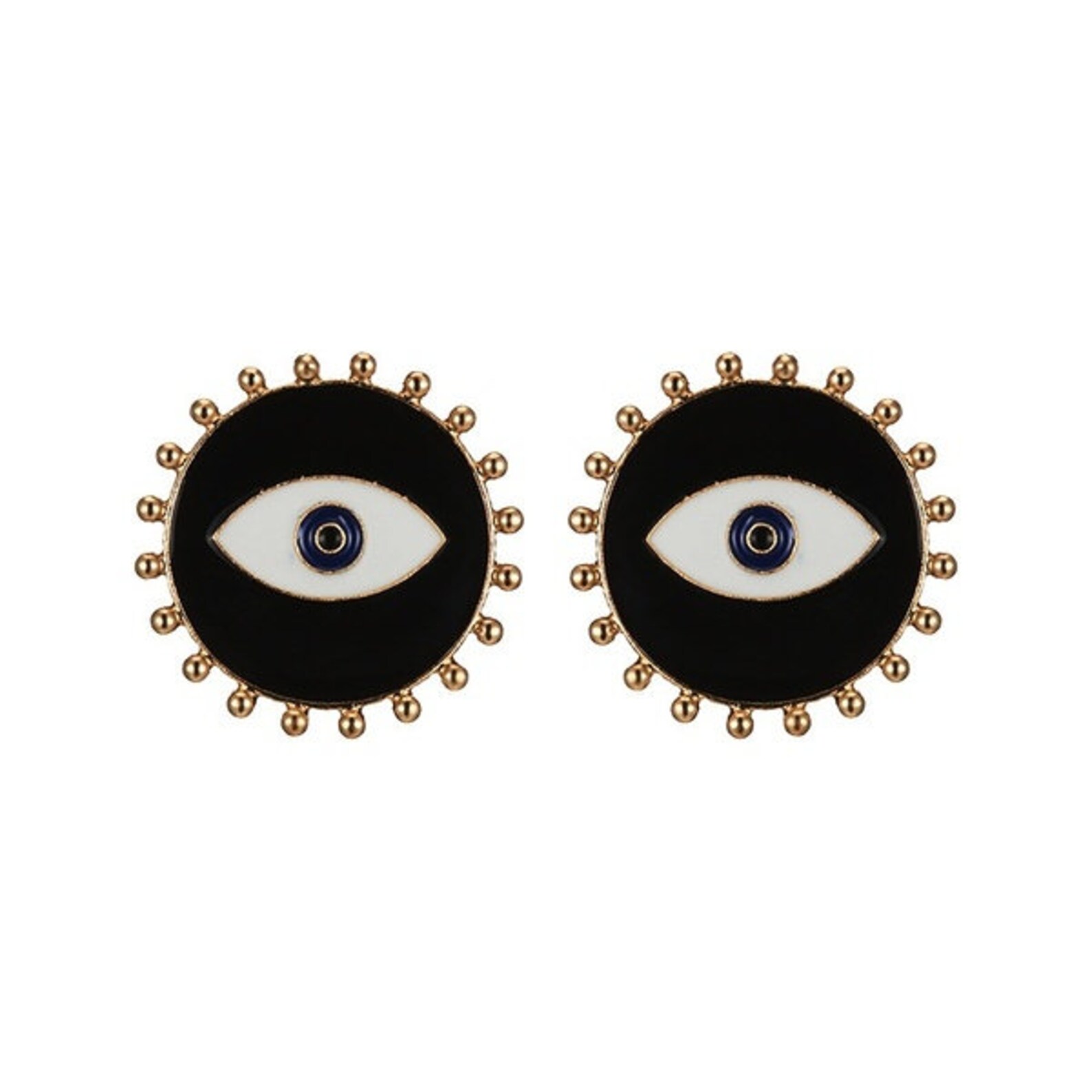 Evil Eye With Eyelashes Stud Earring, Nazar Evil Eye, Greek Evil Eye ...