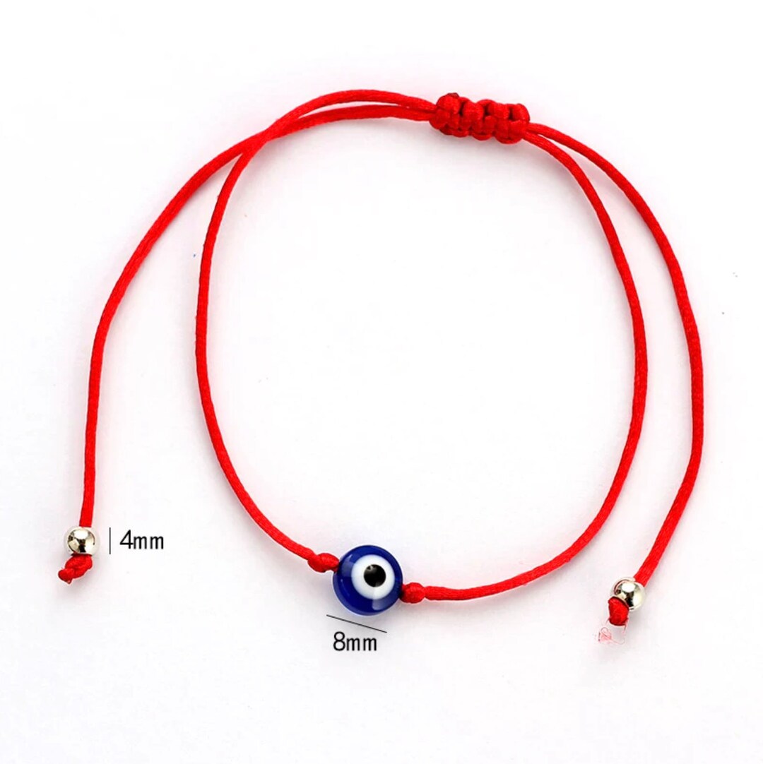 Evil Eye Red Protection Bracelet Natural Quartz Geode Crystal Jewelry ...