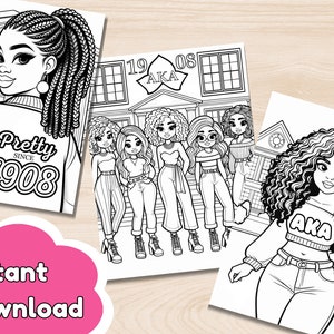 Alpha Kappa Alpha Coloring Book: AKA Sorority Gift (digital Download ...
