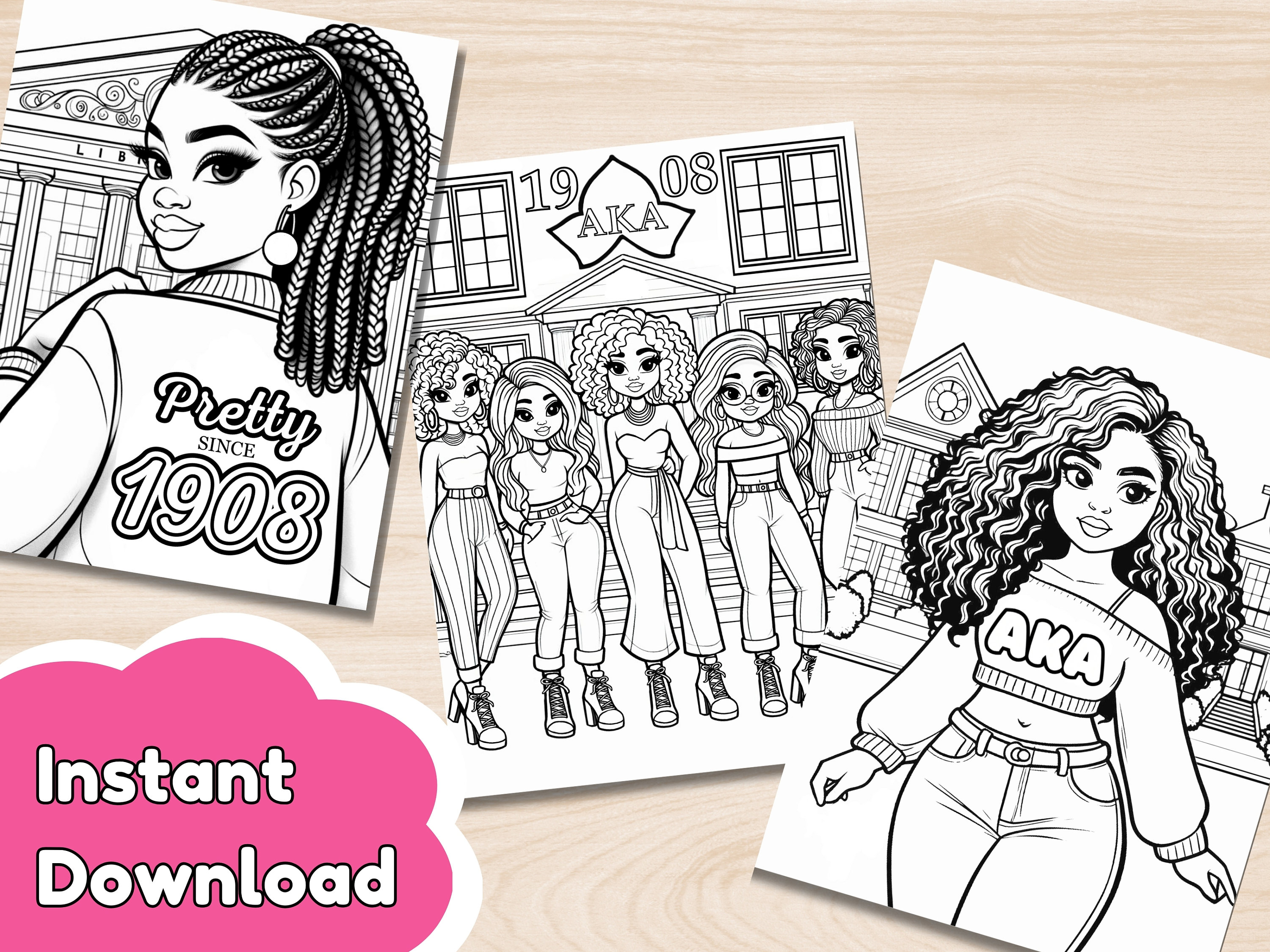 Alpha in Color: Printable Coloring Book. A Gift for an AKA Probate ...