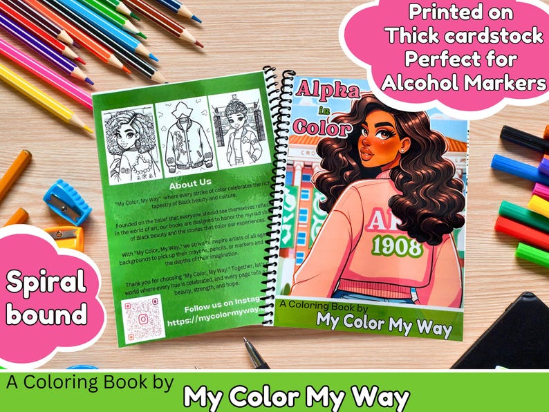Alpha Kappa Alpha Coloring Book (PRINTED): AKA Sorority Gift Probate ...