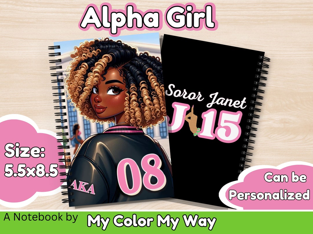 Alpha Girl II: Personalized Alpha Kappa Alpha Spiral Notebook (dotted Paper) Perfect Gift for an ...