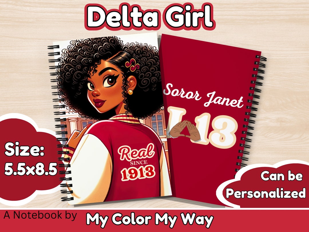 Delta Girl: Personalized Delta Sigma Theta Spiral Notebook (dotted ...