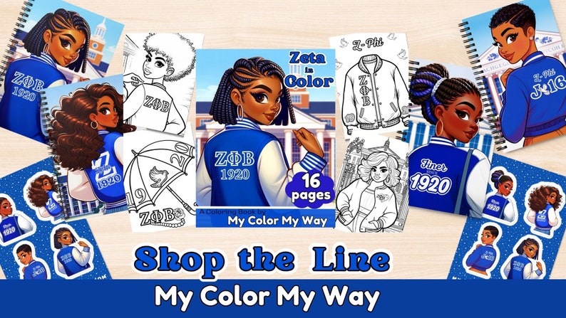 Zeta Phi Beta Coloring Book: Sorority Life, Black Woman Art (digital ...