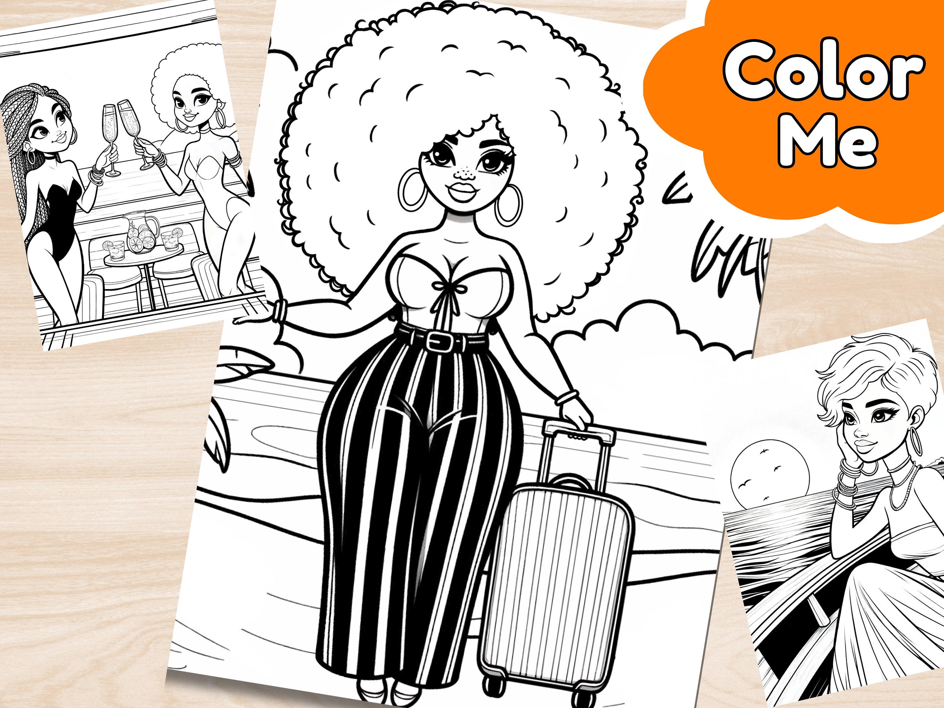 Vacation Bae in Color: Printable African American Adult Coloring Book ...