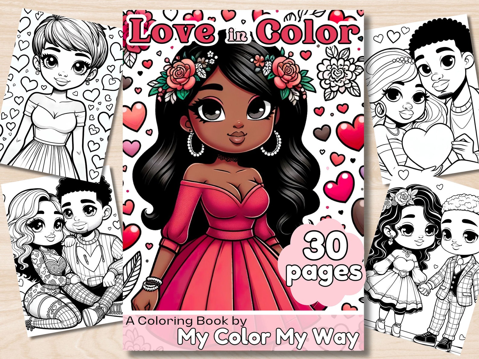 Love in Color: A Valentine's Day Coloring Book Black Beauty, Printable ...