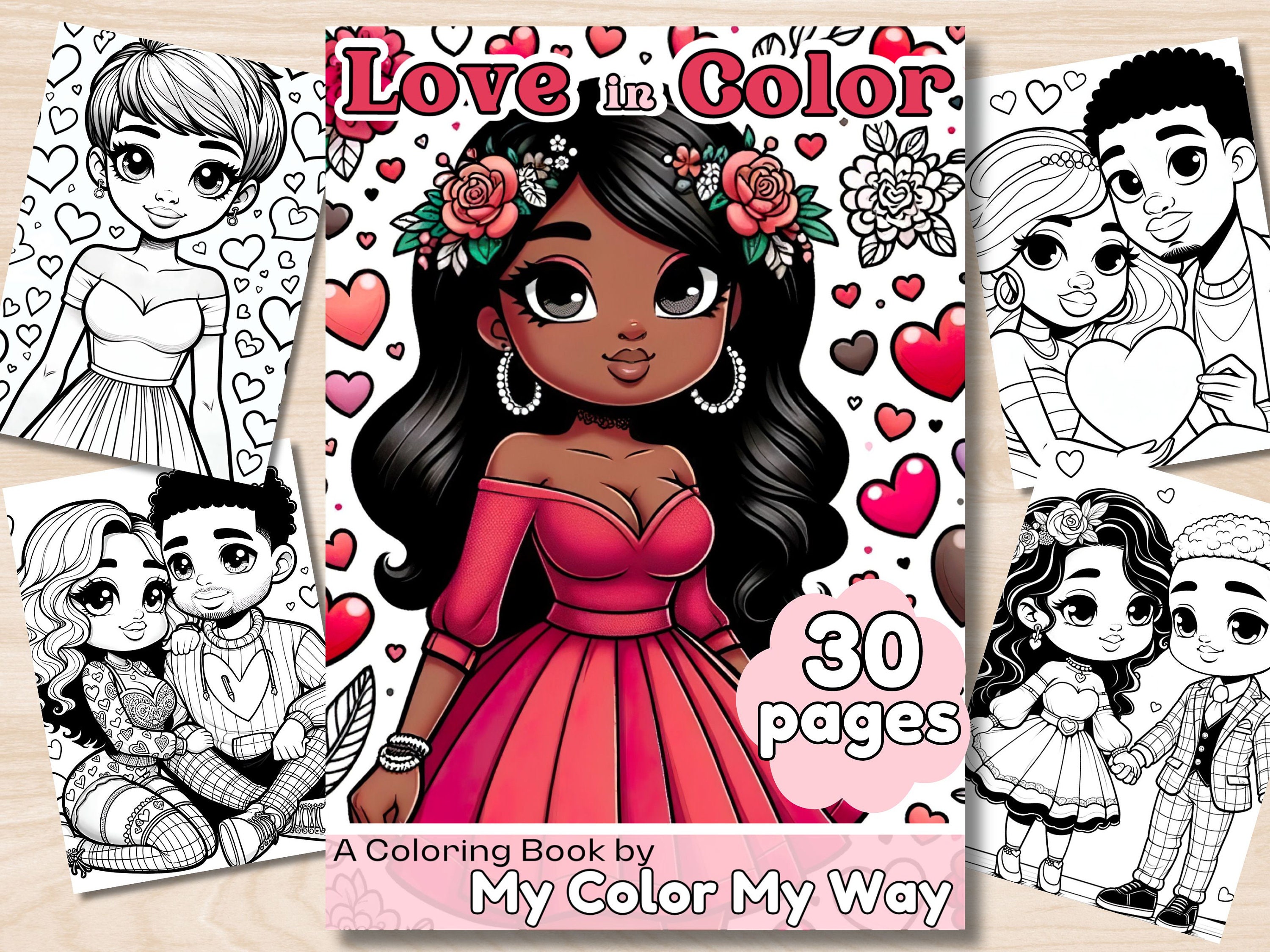 Love in Color: A Valentine's Day Coloring Book Black Beauty, Printable ...
