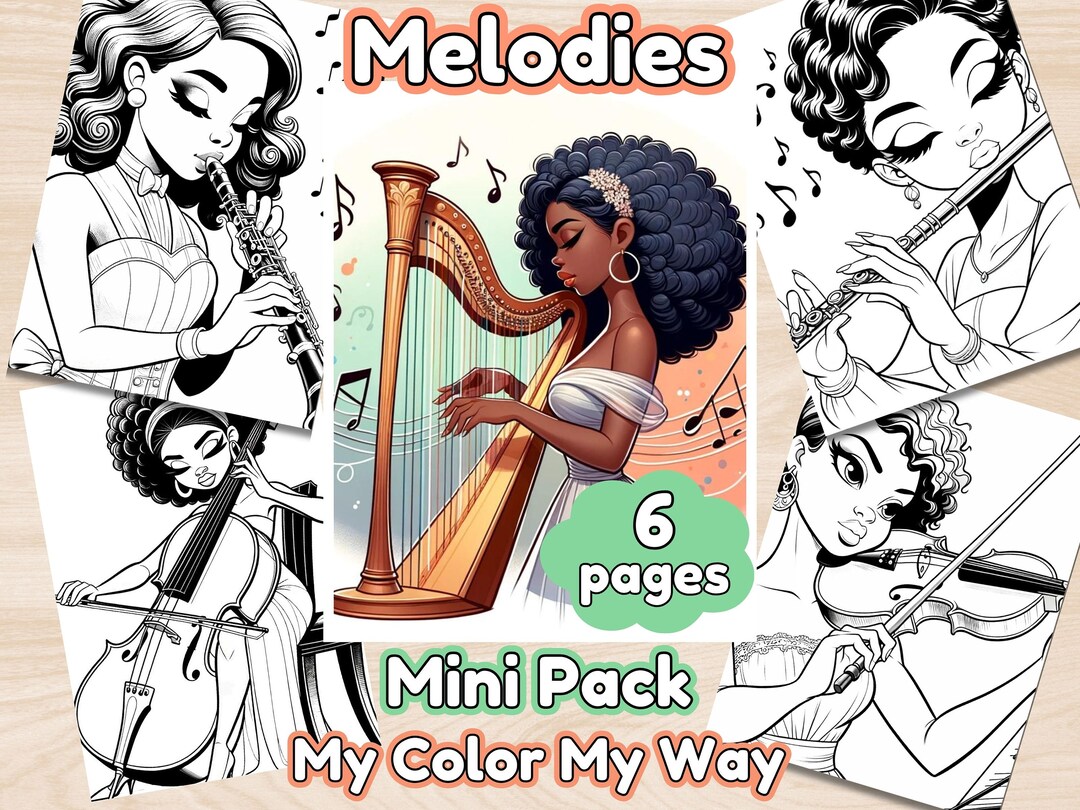 Melodies in Color: A Musical Coloring Experience- Adult Coloring ...
