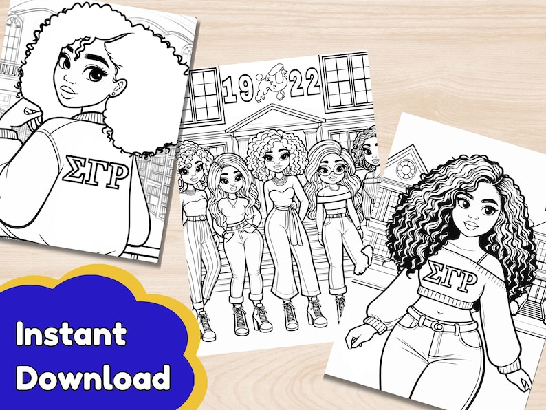 Sigma in Color Printable Sorority Coloring Book, Adult Coloring Book. A ...