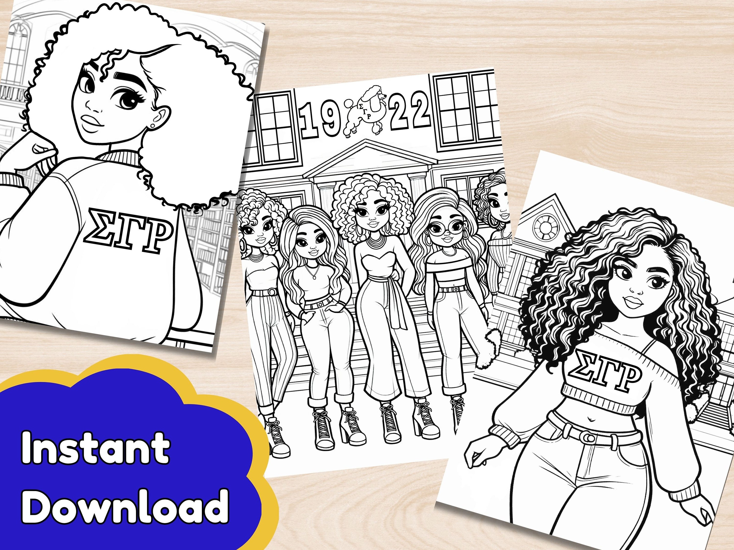 Sigma in Color Printable Sorority Coloring Book, Adult Coloring Book. A ...