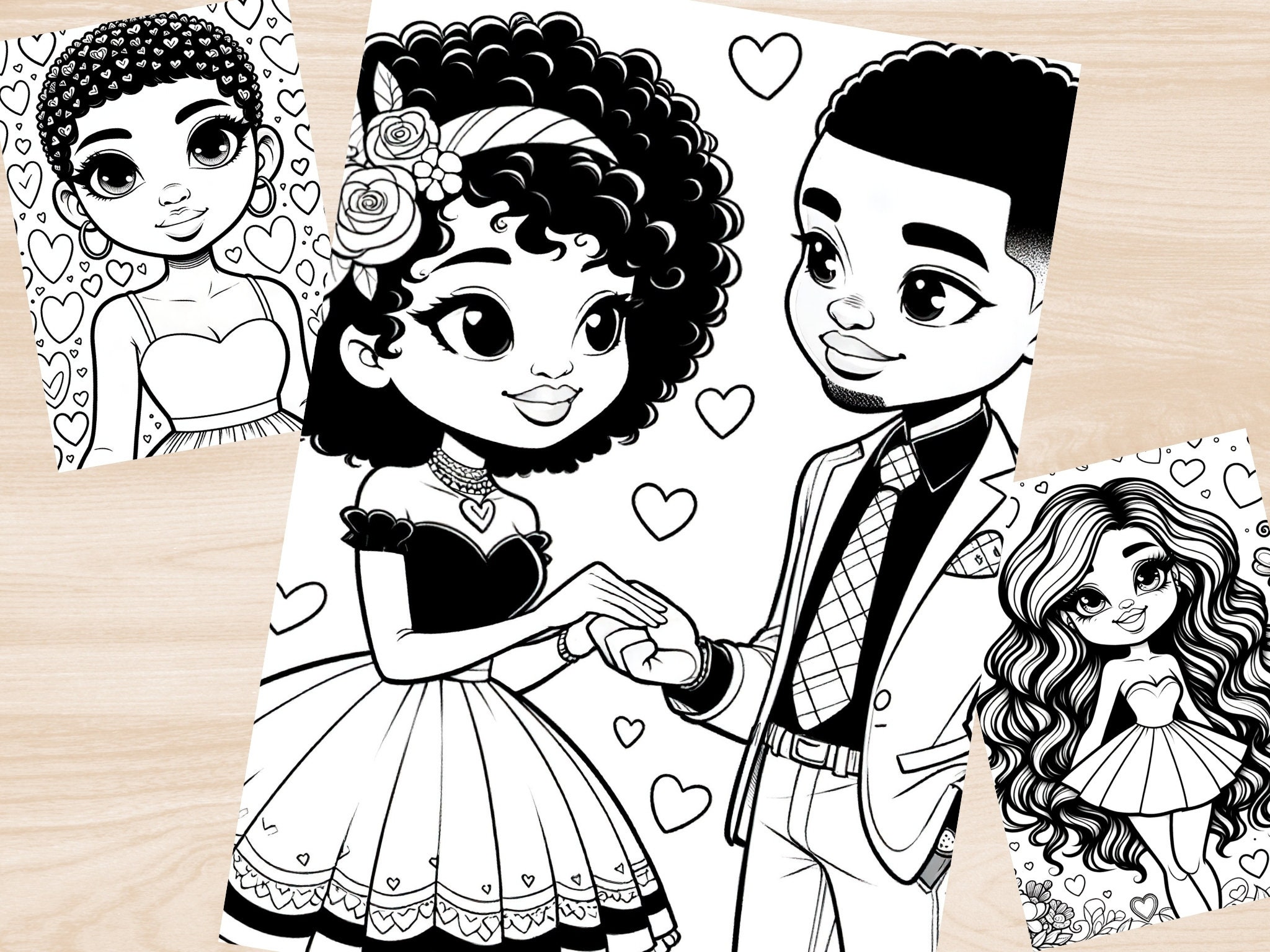 Love in Color: A Valentine's Day Coloring Book Black Beauty, Printable ...