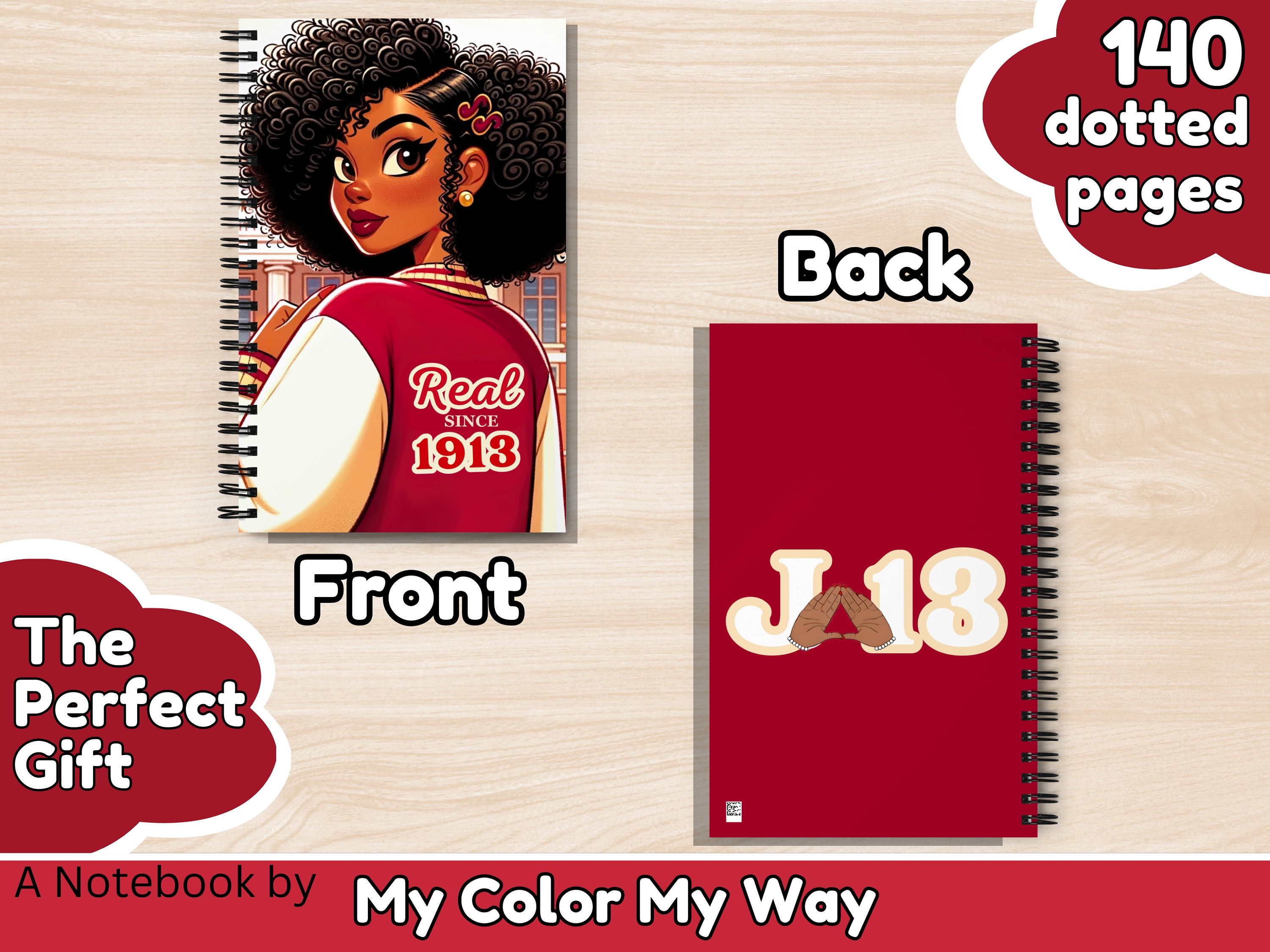 Delta Girl: Personalized Delta Sigma Theta Spiral Notebook (dotted ...