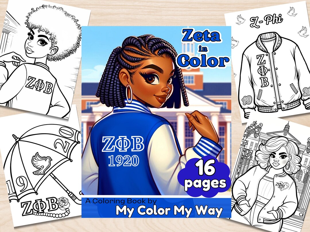 Zeta Phi Beta Coloring Book: Sorority Life, Black Woman Art (digital ...