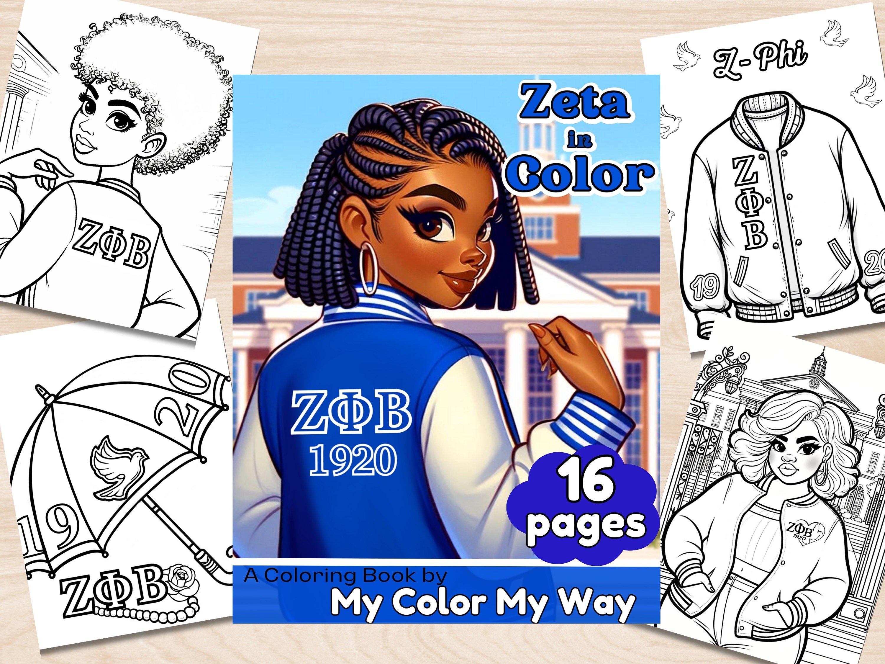 Zeta Phi Beta Coloring Book: Sorority Life, Black Woman Art (digital ...