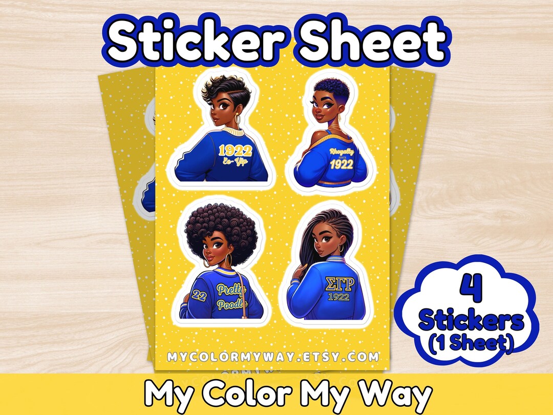 Sgrho Sticker Sheet Black Sorority Sigma 1922 - Etsy