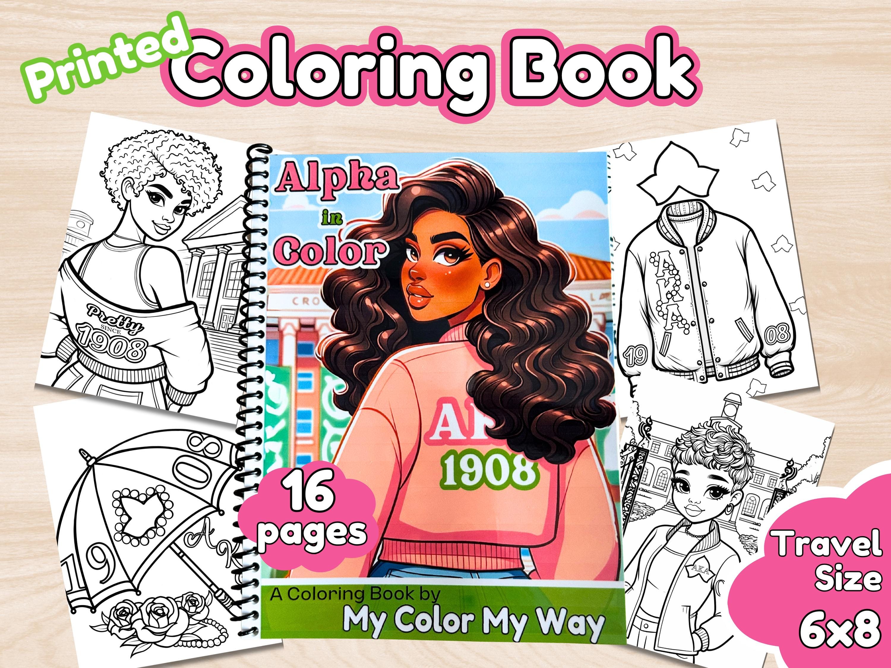Alpha Kappa Alpha Coloring Book (PRINTED): AKA Sorority Gift Probate ...