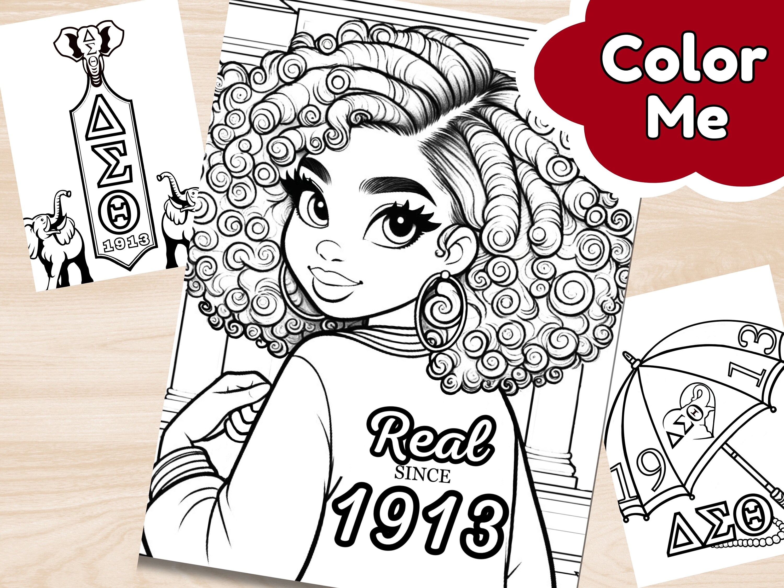 Delta in Color: Printable Sorority Coloring Book, Adult Coloring Book ...