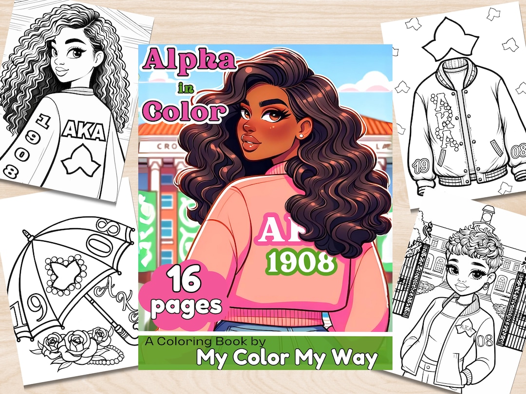 Alpha in Color: Printable Coloring Book. A Gift for an AKA Probate ...