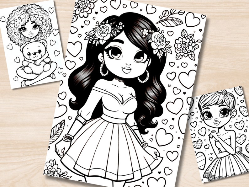Love in Color: A Valentine's Day Coloring Book Black Beauty, Printable ...